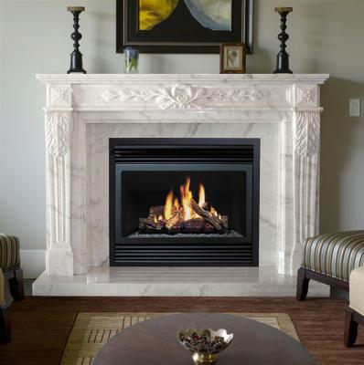 China Factory Price Marble Fireplace Custom Italian Baroque Style Carved Classic Marble Fireplace Surround For Sale for sale