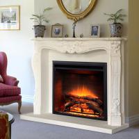 China Factory Price Marble Fireplace Custom Italian Baroque Style Carved Classic Marble Fireplace Surround For Sale for sale