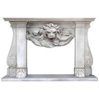 China Customized home beige color arched marble fireplace surround for indoor decoration for sale