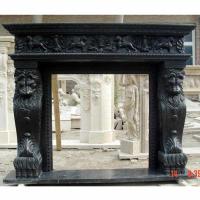 China Customized home beige color arched marble fireplace surround for indoor decoration for sale