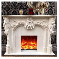 China Magic Stone Freestanding Fireplace Mantel Marble Sculpture Customizable in 20-25 Days for sale