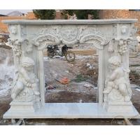 China Magic Stone Freestanding Fireplace Mantel Marble Sculpture Customizable in 20-25 Days for sale