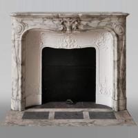 China Fireplace mantel dark marble camino fireplace surround nordic custom made marble solid fireplace mantel for sale for sale