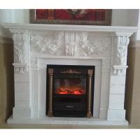 China French Modern Hand Carving Stone Beige White Marble Fireplace Mantel Surround Custom Size for sale
