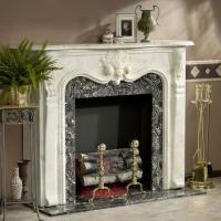China French Modern Hand Carving Stone Beige White Marble Fireplace Mantel Surround Custom Size for sale
