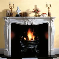 China Custom Gorgeous beige marble mantel Living room hotel decoration marble fireplace For Sale for sale