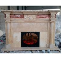 China Custom Gorgeous beige marble mantel Living room hotel decoration marble fireplace For Sale for sale