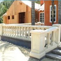 China Hand Carved Natural White Stone Balcony Baluster Railing Stair Design Marble Handrail for sale