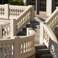 China Hand Carved Natural White Stone Balcony Baluster Railing Stair Design Marble Handrail for sale