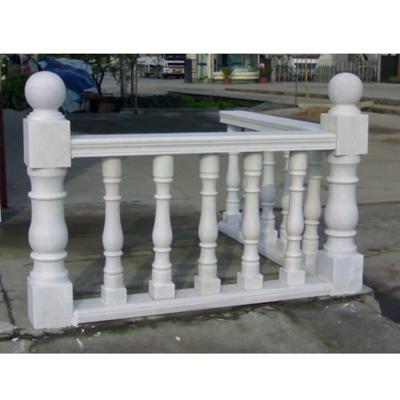 China Hand Carved White Marble Baluster Railing for Staircase Classical Stone Stair Railings for sale
