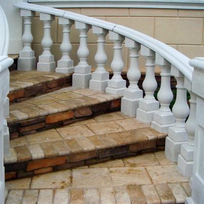 China Life Size Natural Stone Balcony Railing Hand Carved White Marble for Home Garden Decor for sale