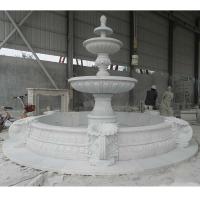 China Outdoor Stone Fountains Simple Style White Marble Water Fountain for Outdoor Decoration for sale