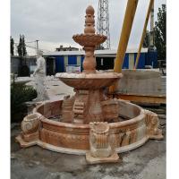 China Outdoor Decoration large size  Natural Marble Water Fountain With Horse Statue stone craft for garden for sale