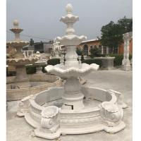 China Outdoor Decoration large size  Natural Marble Water Fountain With Horse Statue stone craft for garden for sale