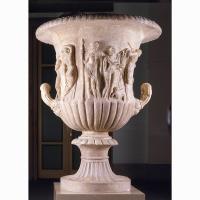 China Customization Marble Hand Carved Stone Vase With Medusa Statue For Interior Decoration for sale
