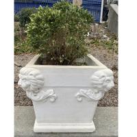 China Customized Color Large Stone Garden Pots Hand Carved Marble Flower Planter Sculpture for sale