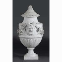 China Customized Color Large Stone Garden Pots Hand Carved Marble Flower Planter Sculpture for sale
