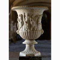 China Customized Color Large Stone Garden Pots Hand Carved Marble Flower Planter Sculpture for sale
