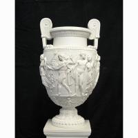 China Customized Color Large Stone Garden Pots Hand Carved Marble Flower Planter Sculpture for sale