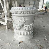 China Polished Stone Carving Figure in White Black and Gray Granite with Hand Carved Design for sale