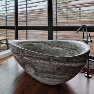 China Wholesale Custom Hand Carved Freestanding Black Stone Marble Bathroom Bath Tub And Shower Bathtub For Sale for sale