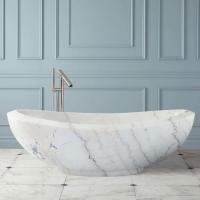 China Wholesale Custom Hand Carved Freestanding Black Stone Marble Bathroom Bath Tub And Shower Bathtub For Sale for sale