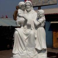 China Hand Carved Religious Marble Sculpture of Jesus Customized Color for Church and School for sale