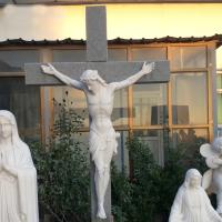 China White Marble hand carved Corpus Statue jesus cross stone statue religious church life size figure sculpture for sale