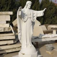 China White Marble hand carved Corpus Statue jesus cross stone statue religious church life size figure sculpture for sale