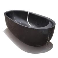 China Wholesale Custom Hand Carved Freestanding Black Stone Marble Bathroom Bath Tub And Shower Bathtub For Sale for sale