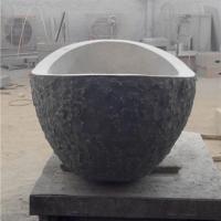 China Wholesale Custom Hand Carved Freestanding Black Stone Marble Bathroom Bath Tub And Shower Bathtub For Sale for sale