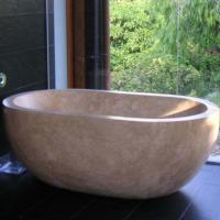 China Directly Supply Home Indoor Marble Bathtub Hand Carved Natural White Freestanding for sale