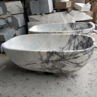 China Installation Type Freestanding Modern Design Natural Stone Marble Oval Bathtub 2024 for sale