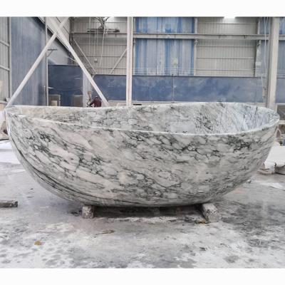 China Custom European Style Large Freestanding Green Marble Natural Stone Bathtub for sale for sale