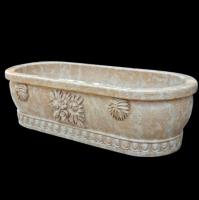 China Custom Luxury hotel Arabescato Marble Bathtub Natural Marble Freestanding Soaking Bathtub for sale
