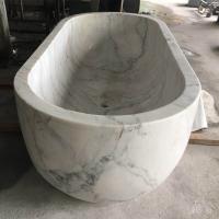 China Custom Luxury hotel Arabescato Marble Bathtub Natural Marble Freestanding Soaking Bathtub for sale