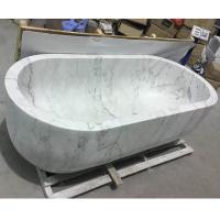 China Custom Luxury hotel Arabescato Marble Bathtub Natural Marble Freestanding Soaking Bathtub for sale