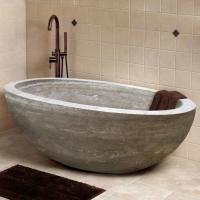 China Custom Hotel Modern Customized Handmade Solid White Marble Bathroom Freestanding Bathtubs for Adults for sale