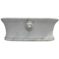 China Custom Hotel Modern Customized Handmade Solid White Marble Bathroom Freestanding Bathtubs for Adults for sale