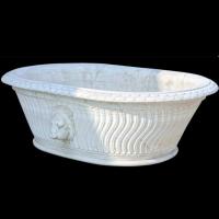 China Hand Carved and Polished Marble Stone Freestanding Bathtub for Home Antique Design for sale