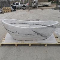 China Experience Luxury with Freestanding Chinese White Marble Bathtubs Faucet Not Included for sale