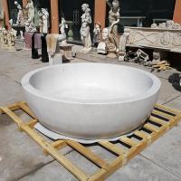China Experience Luxury with Freestanding Chinese White Marble Bathtubs Faucet Not Included for sale