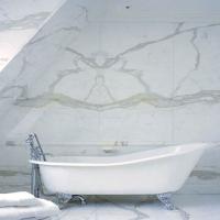 China 2024 Custom Marble Bathtub Calacatta Viola Natural Stone Bathroom Freestanding Bathtub for sale