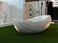 China Custom Large Rectangular Bathtub with Modern Design and Natural Stone Material Sculpture for sale