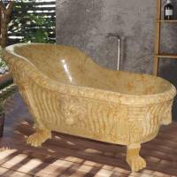China Custom Large Rectangular Bathtub with Modern Design and Natural Stone Material Sculpture for sale