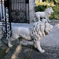 China Outdoor Decoration Life Size Stone Lion Statues Garden Decorative Red Marble Lion Statue Western White Marble Lion Statue Sale for sale