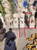 China Custom Outdoor Garden Decor Stone Carving White Marble Granite Lion Statues Sculpture For Sale for sale