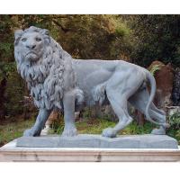China Custom Outdoor Garden Decor Stone Carving White Marble Granite Lion Statues Sculpture For Sale for sale
