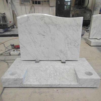 China Customized White Marble Headstone Direct Supply Modern Design Style Tombstone for Outdoor for sale