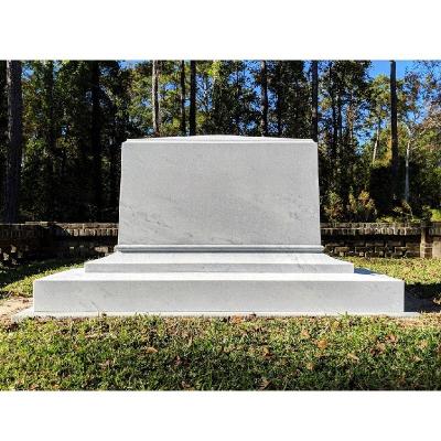 China Hand Carved Pure Marble Headstone in Chinese Style for Customized White Monument for sale